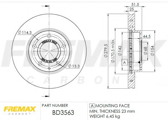 B45A33251A,MAZDA B45A33251A Brake Disc for MAZDA