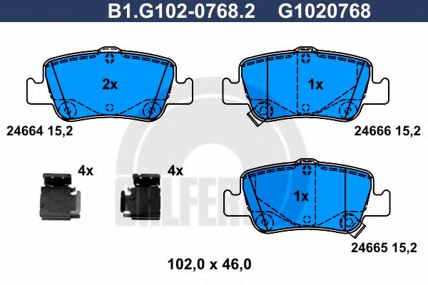 0446602190,TOYOT 04466-02190 Brake Pad Set, disc brake for TOYOT