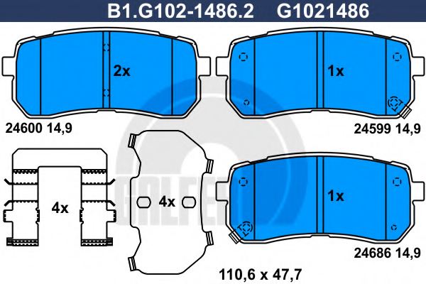 583024HA50,HYUNDAI 58302-4HA50 Brake Pad Set, disc brake for HYUNDAI