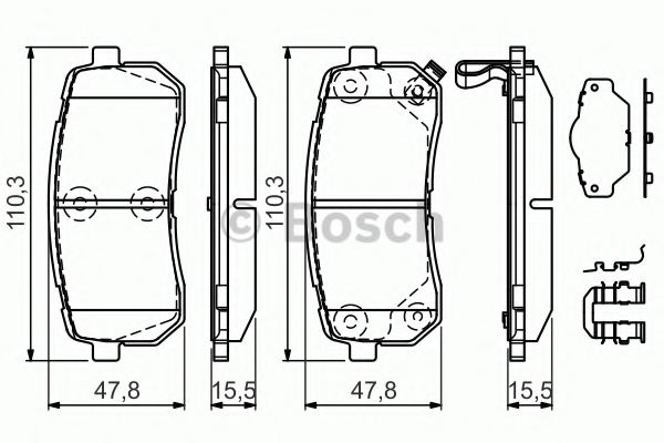 583024HA50,HYUNDAI 58302-4HA50 Brake Pad Set, disc brake for HYUNDAI