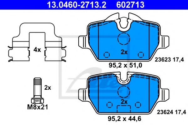 34219808172,MINI 34219808172 Brake Pad Set, disc brake for MINI