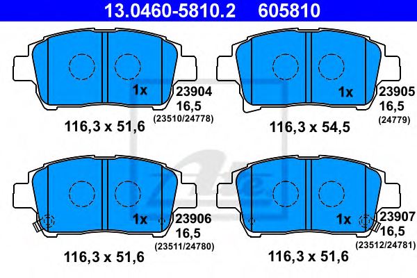 0446574020,TOYOT 04465-74020 Brake Pad Set, disc brake for TOYOT