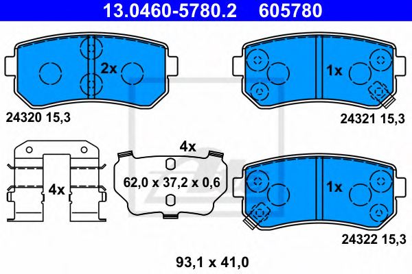 583021JA30,HYUNDAI 583021JA30 Brake Pad Set, disc brake for HYUNDAI
