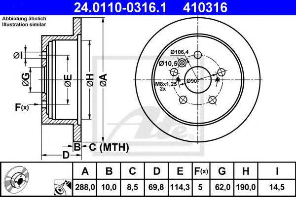4243148041,TOYOT 42431-48041 Brake Disc for TOYOT