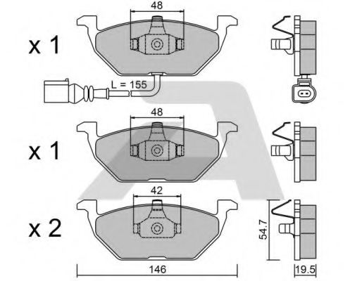 1J0698151G,VW 1J0698151G Brake Pad Set, disc brake for VW