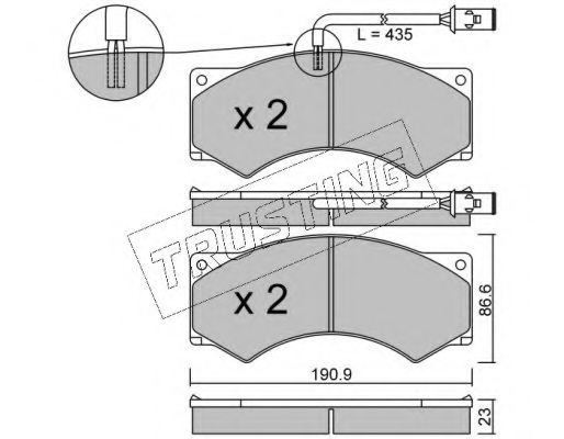1903486,IVECO 1903486 Brake Pad Set, disc brake for IVECO