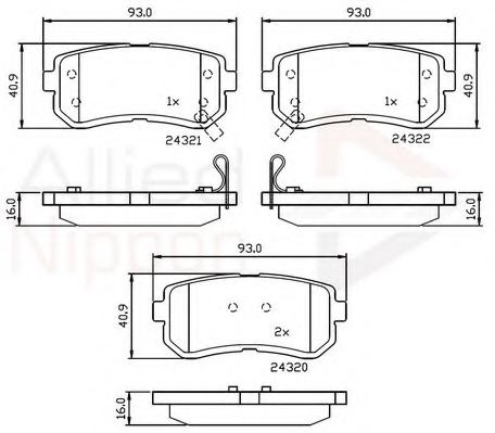583021JA30,HYUNDAI 583021JA30 Brake Pad Set, disc brake for HYUNDAI