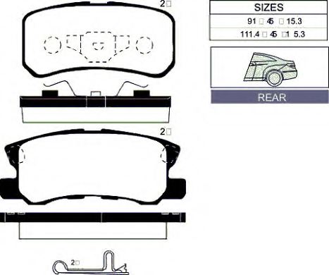 MN116286,MITSUBISHI MN 116286 Brake Pad Set, disc brake for MITSUBISHI