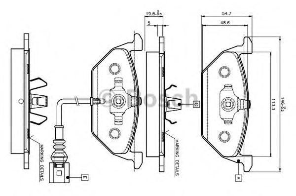 1J0698151G,VW 1J0698151G Brake Pad Set, disc brake for VW