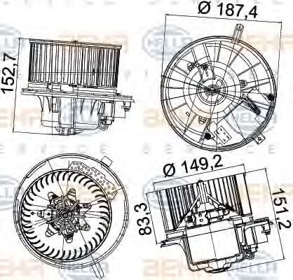 3C1820015P,VW 3C1820015P Interior Blower for VW