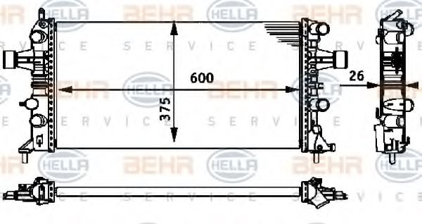 1300195,OPEL 1300195 Radiator, engine cooling for OPEL