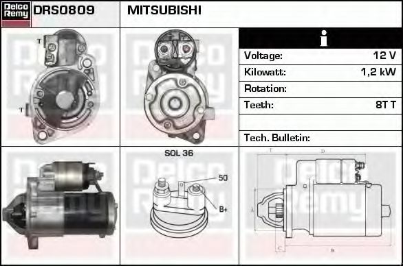 1810A001,MITSUBISHI 1810A001 Starter Motor for MITSUBISHI
