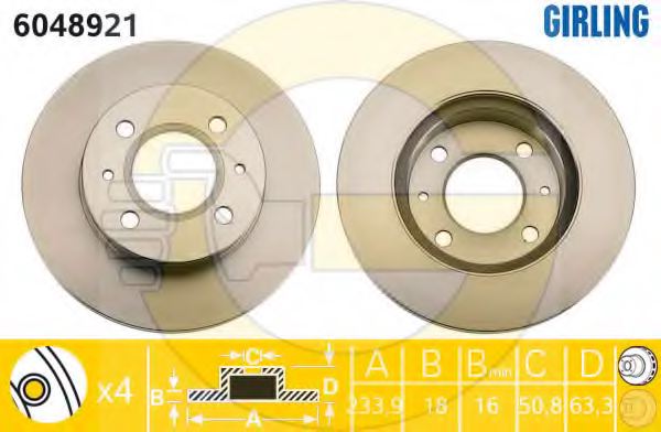 5171202550,HYUNDAI 51712-02550 Brake Disc for HYUNDAI