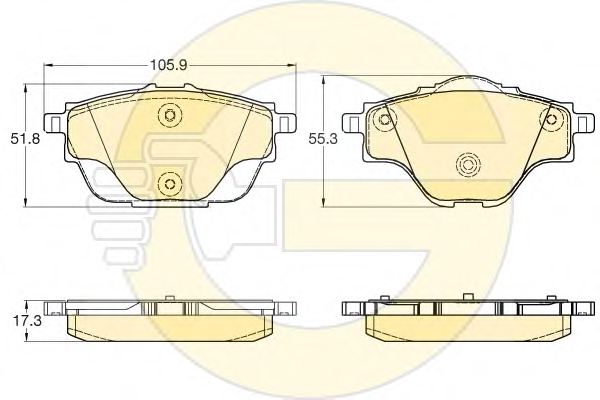 1609000980,PEUGE 1609000980 Brake Pad Set, disc brake for PEUGE