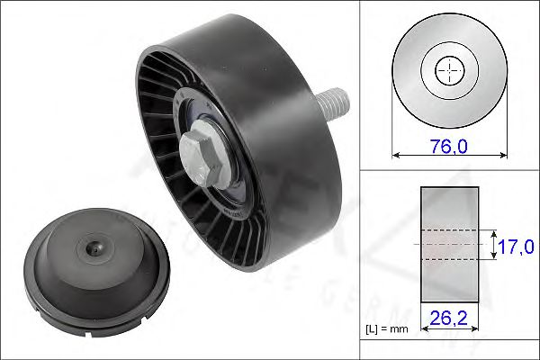 03F145276,VW 03F 145 276 Deflection/Guide Pulley, v-ribbed belt for VW