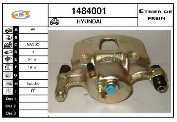 5818025A00,HYUNDAI 58180-25A00 Brake Caliper for HYUNDAI