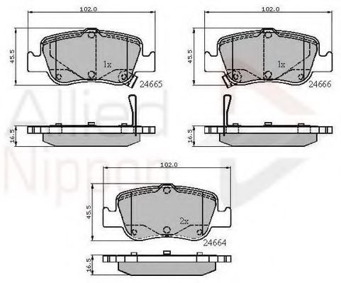 0446602180,TOYOT 04466-02180 Brake Pad Set, disc brake for TOYOT