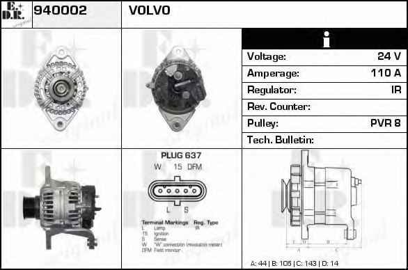 21429786,VOLVO 21429786 Alternator for VOLVO
