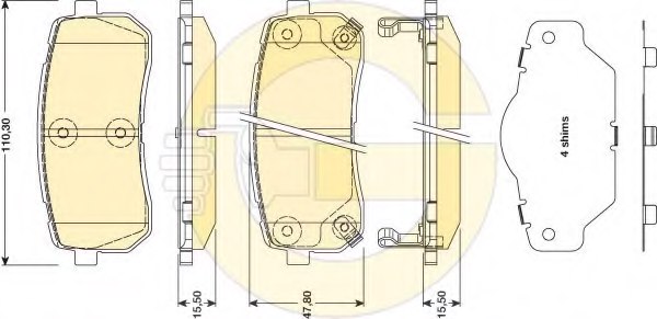 583024HA50,HYUNDAI 58302-4HA50 Brake Pad Set, disc brake for HYUNDAI