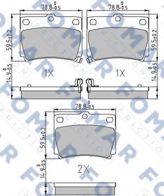 4605A783,MITSUBISHI 4605A783 Brake Pad Set, disc brake for MITSUBISHI