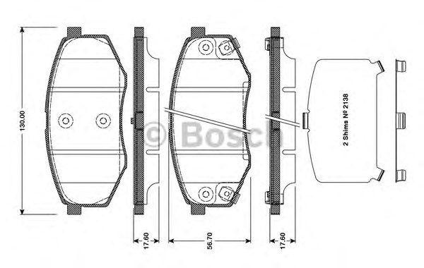581012SA00,HYUNDAI 58101-2SA00 Brake Pad Set, disc brake for HYUNDAI