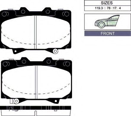 0446560340,TOYOT 04465-60340 Brake Pad Set, disc brake for TOYOT