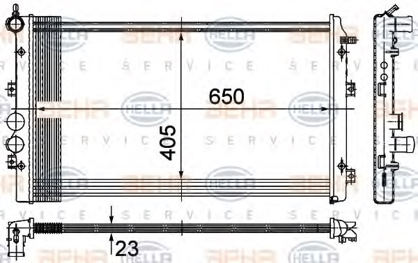 180121251H,VW 180 121 251 H Radiator, engine cooling for VW