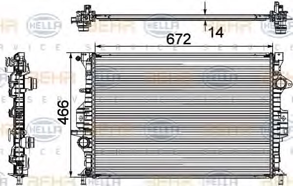 1457605,FORD 1457605 Radiator, engine cooling for FORD