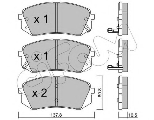 581012SA70,KIA 58101-2SA70 Brake Pad Set, disc brake for KIA