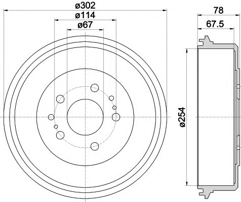 4243135190,TOYOT 42431-35190 Brake Drum for TOYOT