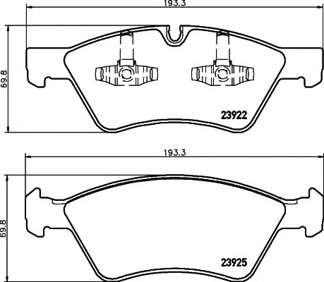 1644202220,MERCE 1644202220 Brake Pad Set, disc brake for MERCE
