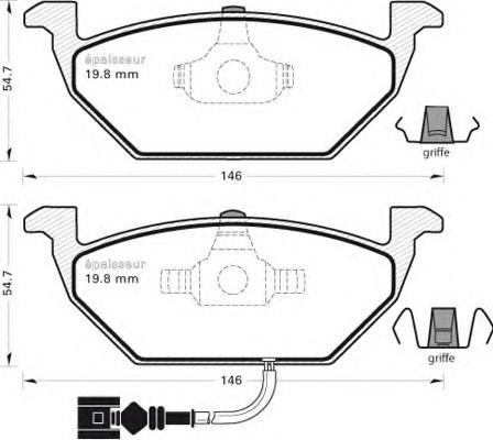 1J0698151G,VW 1J0698151G Brake Pad Set, disc brake for VW