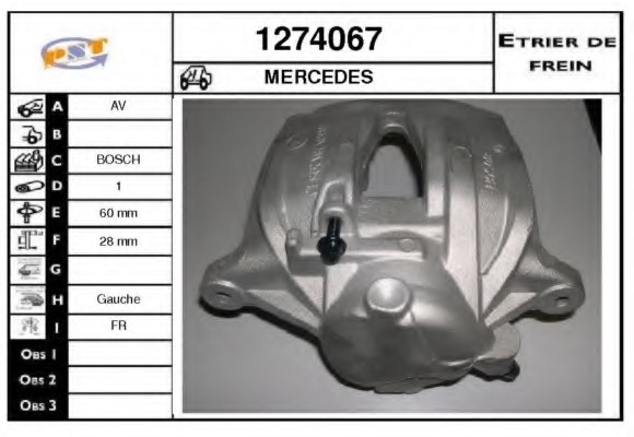 0034200183,MERCE 003 420 01 83 Brake Caliper for MERCE