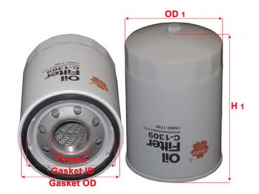 156071780,HINO 15607-1780 Oil Filter for HINO