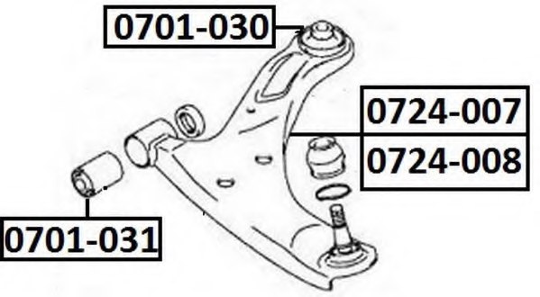 4526165J00,SUZUK 45261-65J00 Control Arm-/Trailing Arm Bush for SUZUK