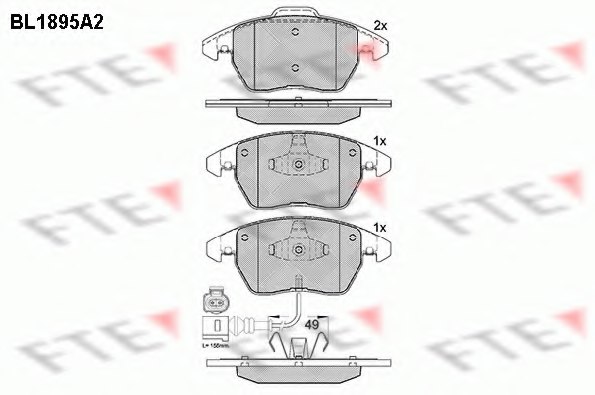 5C0698151,VW 5C0698151 Brake Pad Set, disc brake for VW