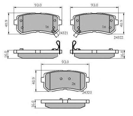 583021HA00,KIA 583021HA00 Brake Pad Set, disc brake for KIA