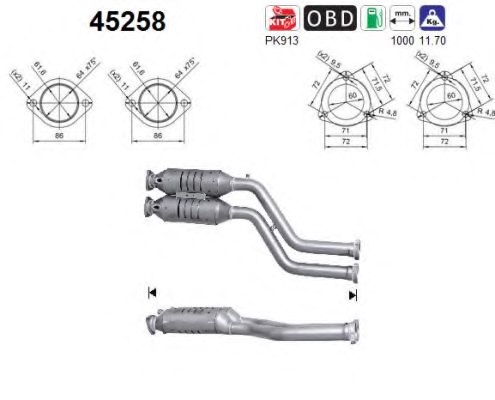 18307832488,BMW 18307832488 Catalytic Converter for BMW