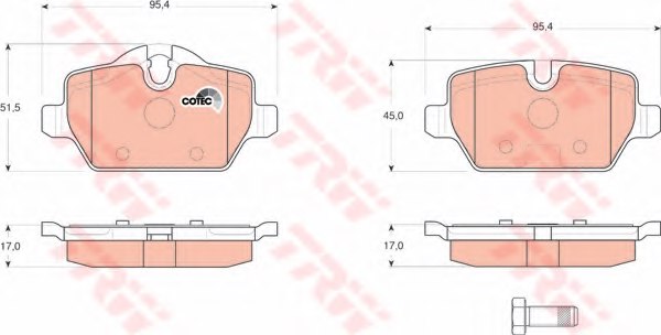 34219808172,MINI 34219808172 Brake Pad Set, disc brake for MINI