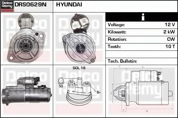 361004A020,HYUNDAI 361004A020 Starter for HYUNDAI