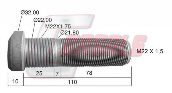 3814010771,MERCE 3814010771 Wheel Stud for MERCE