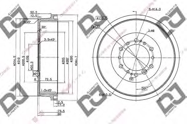 4243160070,TOYOT 42431-60070 Brake Drum for TOYOT