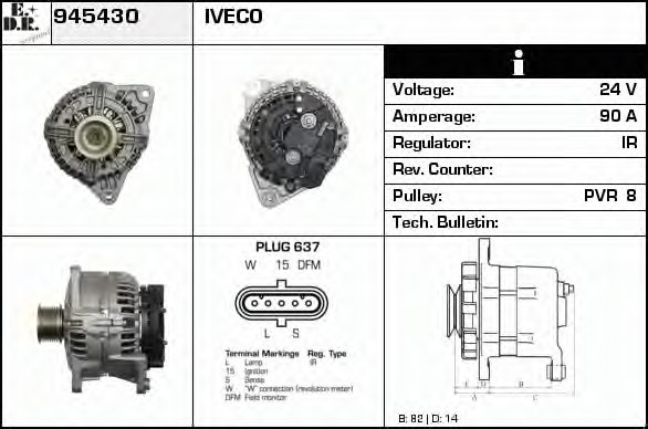 4892320,IVECO 4892320 Alternator for IVECO