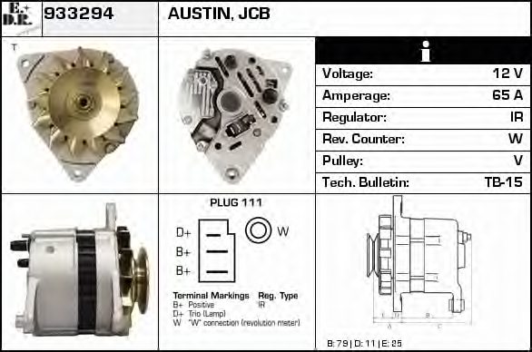 2871A163,PERKINS 2871A163 Alternator for PERKINS