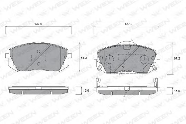 581012SA70,KIA 58101-2SA70 Brake Pad Set, disc brake for KIA