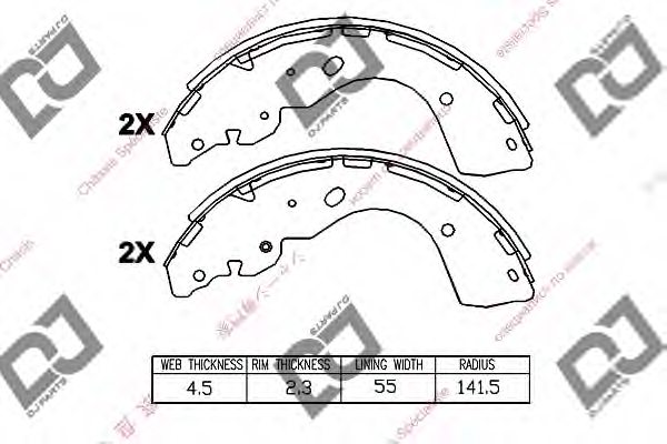 44060EB327,NISSA 44060-EB327 Brake Shoe Set for NISSA