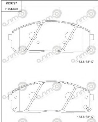 581014FA00,HYUNDAI 58101-4FA00 Brake Pad Set, disc brake for HYUNDAI