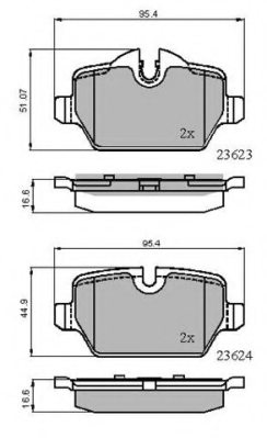 34219808172,MINI 34219808172 Brake Pad Set, disc brake for MINI