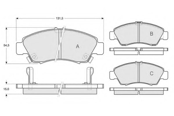 45022SENH10,HONDA 45022-SEN-H10 Brake Pad Set, disc brake for HONDA