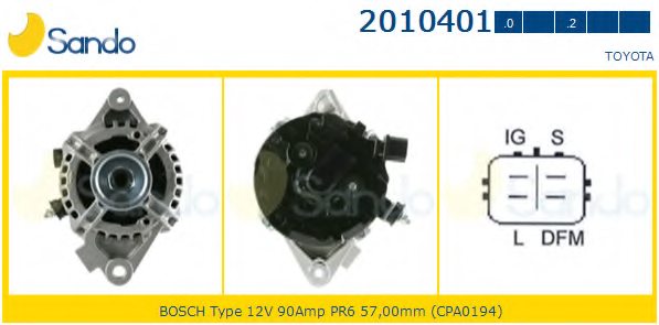 0124225051,BOSCH 0124225051 Alternator for BOSCH